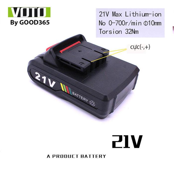 Pin máy khoan 21v cầm tay không dây Voto 21V pin 21v dành cho máy khoan ...
