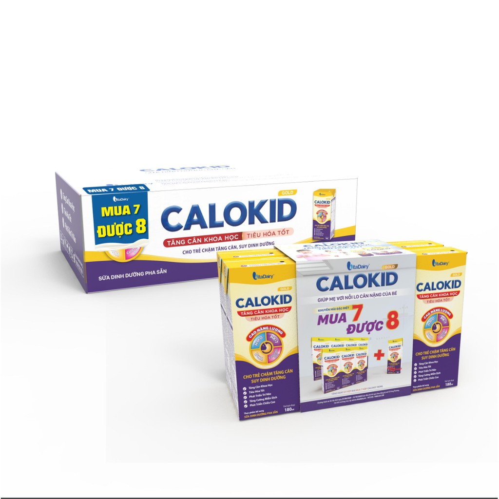 Combo Sữa bột pha sẵn CALOKID GOLD 180ml(mua 7 tặng 1) | Shopee Việt Nam