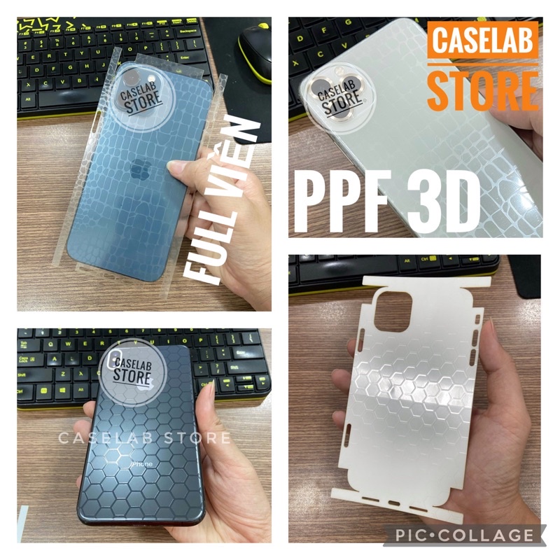 Miếng dán PPF 3D full lưng viền cho iPhone 11, 12, 12 pro, 12 pro max, X, Xs, Xs Max, Xr, 7, 8 ...