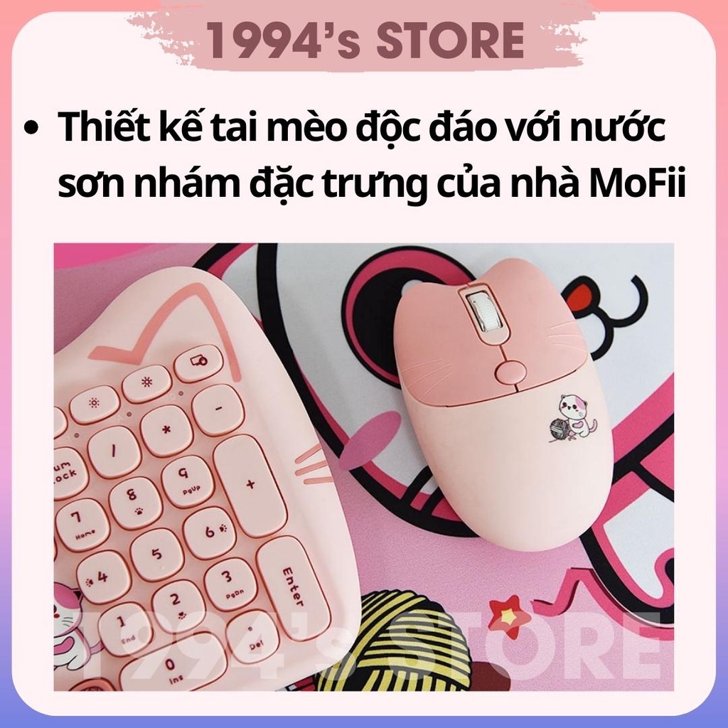 Combo bàn phím giả cơ và chuột MOFII Geezer KITTY CAT PLUS không dây ...