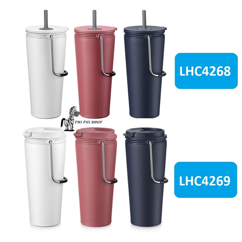 Ly giữ nhiệt Lock&Lock Bucket Tumbler có ống hút hoặc nắp bật , dung tích 540ml LHC4268 LHC4269 ...
