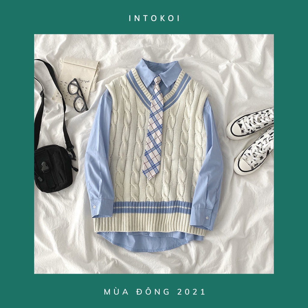 Áo len ghile trắng viền xanh Norman The Promised Neverland | Shopee ...