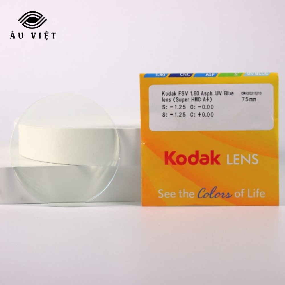 [1.60] Tròng kính đơn tròng lọc ánh sáng xanh và tia UV KODAK UV Blue ...