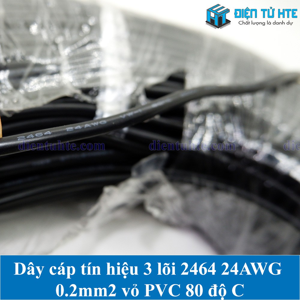 Dây cáp tín hiệu 3 lõi 2464 24AWG 0.2mm2 vỏ PVC 80 độ C (1 mét ...