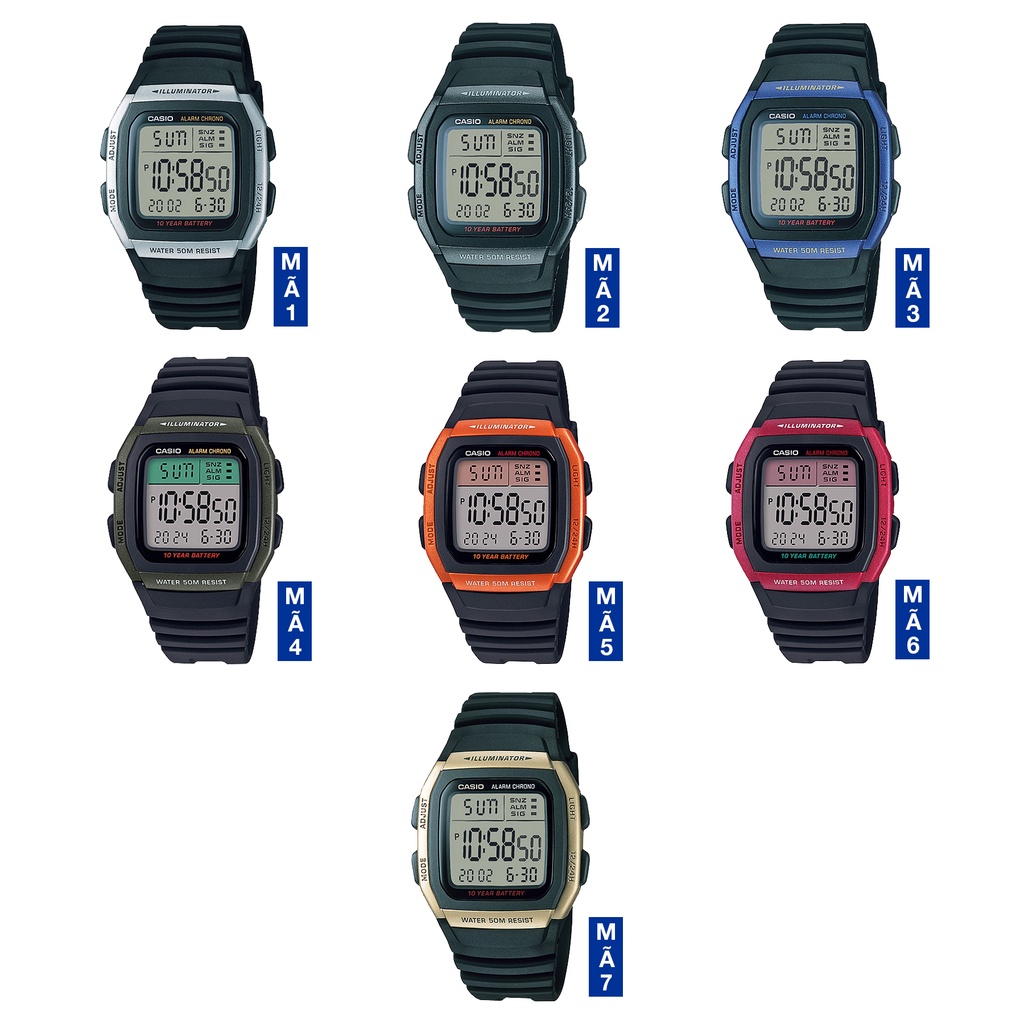 Đồng hồ nam dây nhựa Casio chính hãng W-96 Series | Shopee Việt Nam