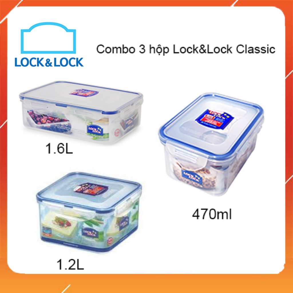 COMBO 3 HỘP NHỰA LOCK&LOCK CAO CẤP DUNG TÍCH VỪA - AN TOÀN CHO VIỆC BẢO ...