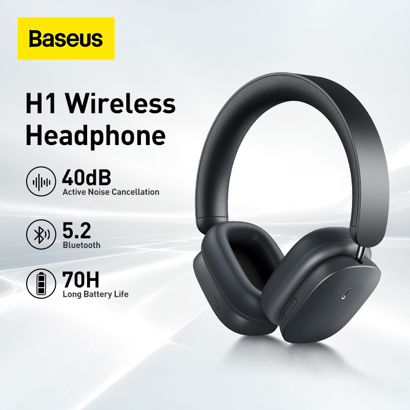 Tai nghe không dây Baseus H1 H1Pro H1i Hybrid 40dB ANC 4 micrô ENC Tai nghe Bluetooth 5.2 40mm ...