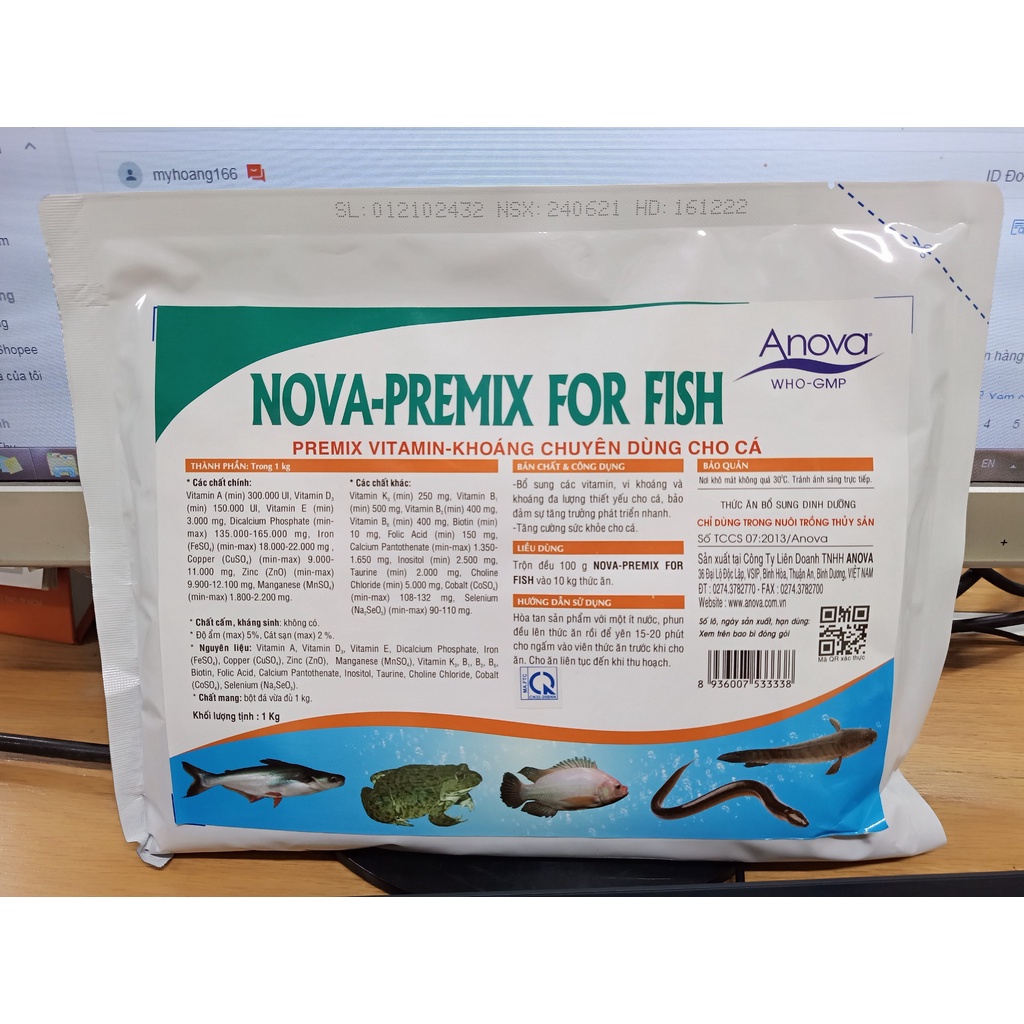 395-Nova Premix For Fish - Nova Premix bổ sung Vitamin, vi khoáng, giúp ...