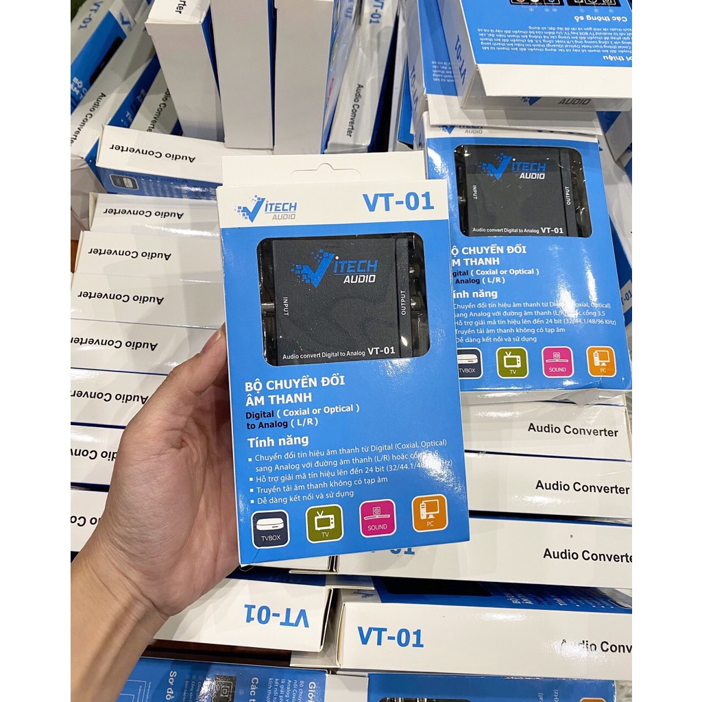 Thiết bị chuyển quang audio Vitech VT01 - VT02 Có Chức năng bluetooth ...
