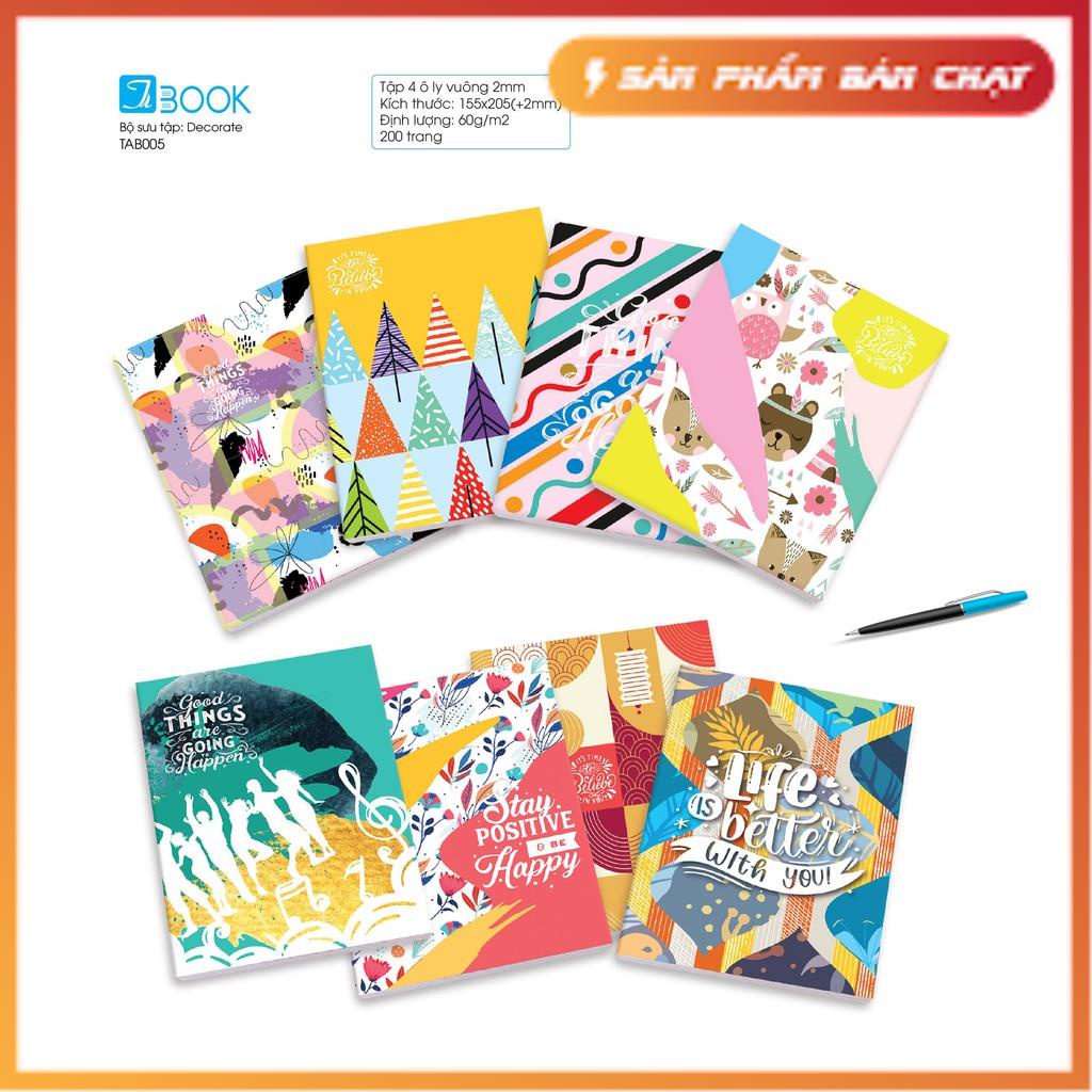 (HOT) 5 cuốn Tập Decorative hiệu Tabook, 200 trang ruột 60 (TAB005a ...