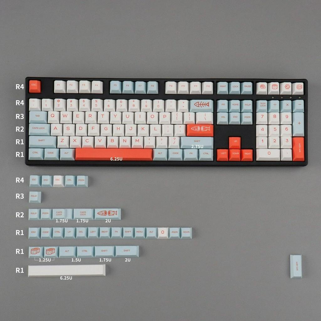 Keycap SALMON XƯƠNG CÁ bàn phím cơ Thick PBT PROFILE HSA | Shopee Việt Nam