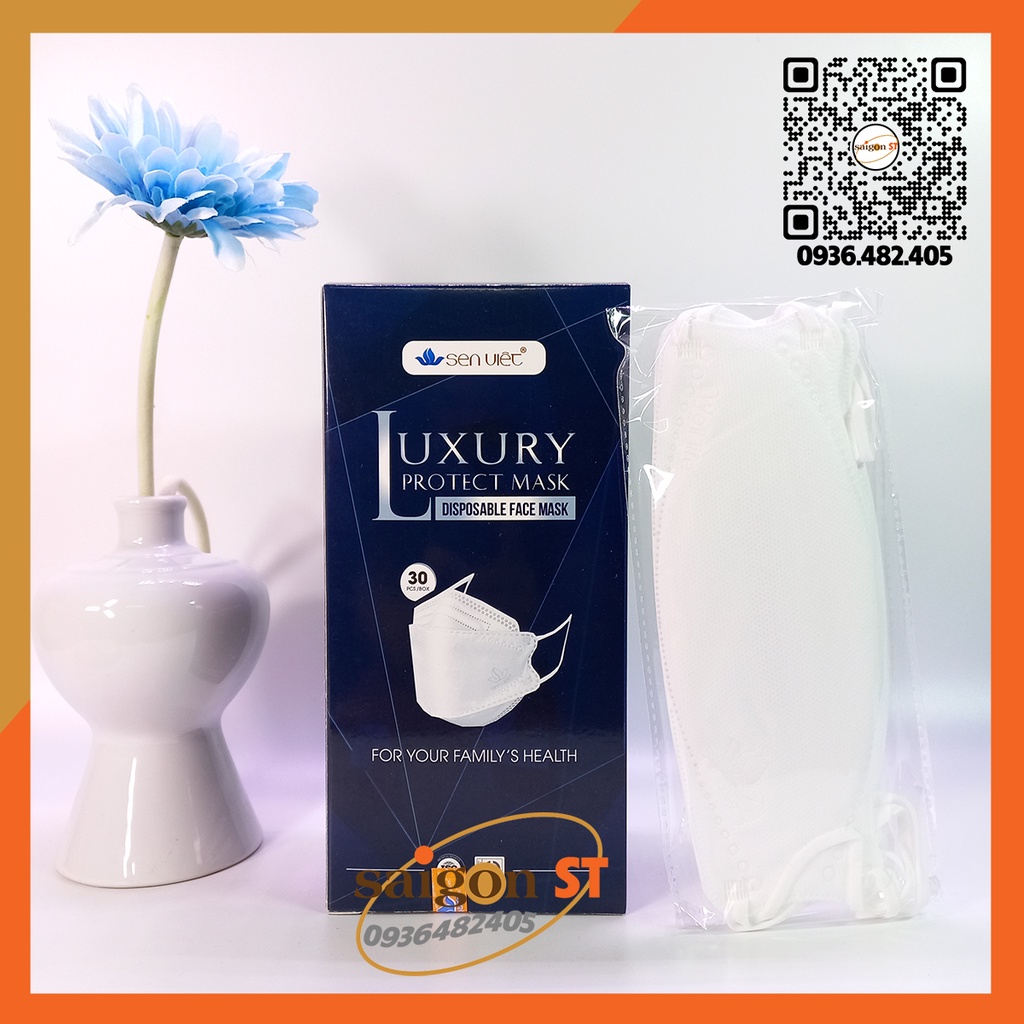 Hộp 30 cái, Khẩu trang y tế Sen Việt Luxury Protect Mask KF 94, khautrang kf94 cao cấp 4D 4 lớp ...