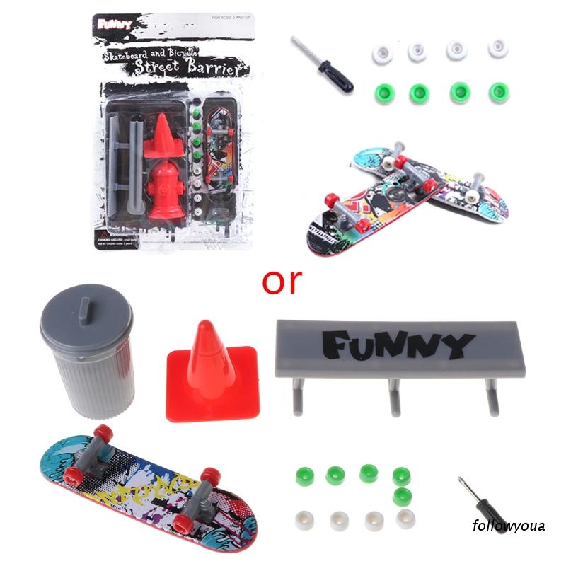 MIni Finger Skateboard Fingerboard with Obstacles Set Kids Toy Novelty ...