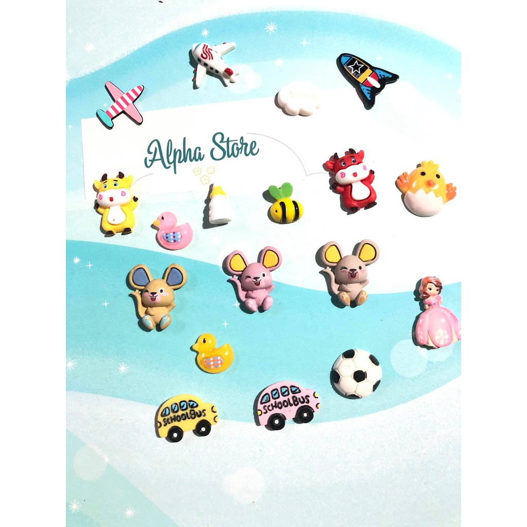 Sticker con trâu, con chuột, bình sữa, công chúa, bình sữa... Phụ kiện ...