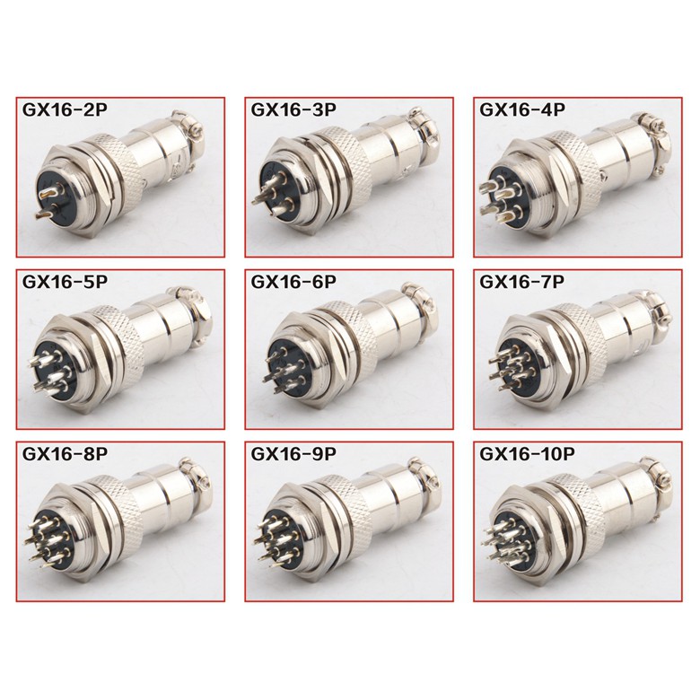 Bộ Jack Nối GX16 các loại (GX16-2P,GX16-3P,GX16-4P,GX16-5P,GX16-6P,GX16-7P,Gx16-8P,GX16-9P,GX16 ...