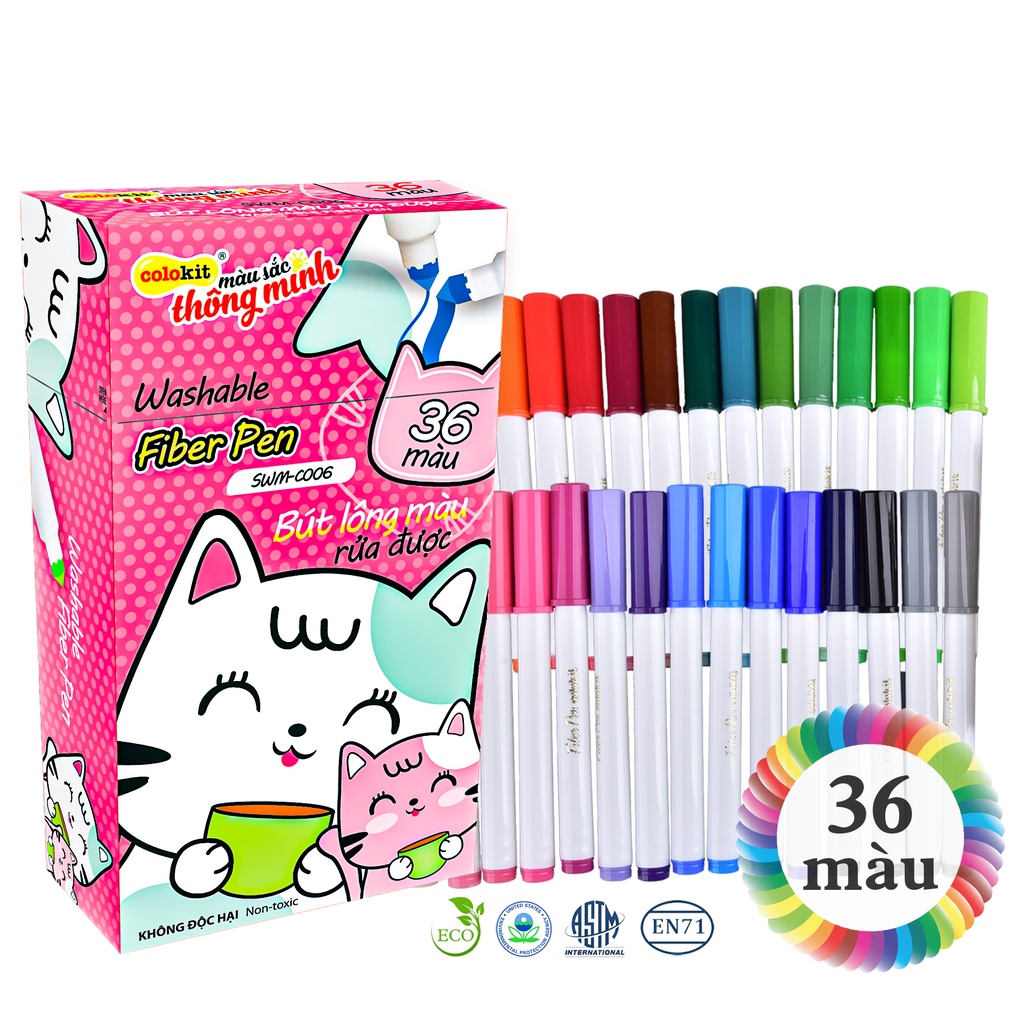 Bút lông màu COLOKIT FIBER PEN - Phù hợp luyện Calligraphy (20 / 36 màu ...
