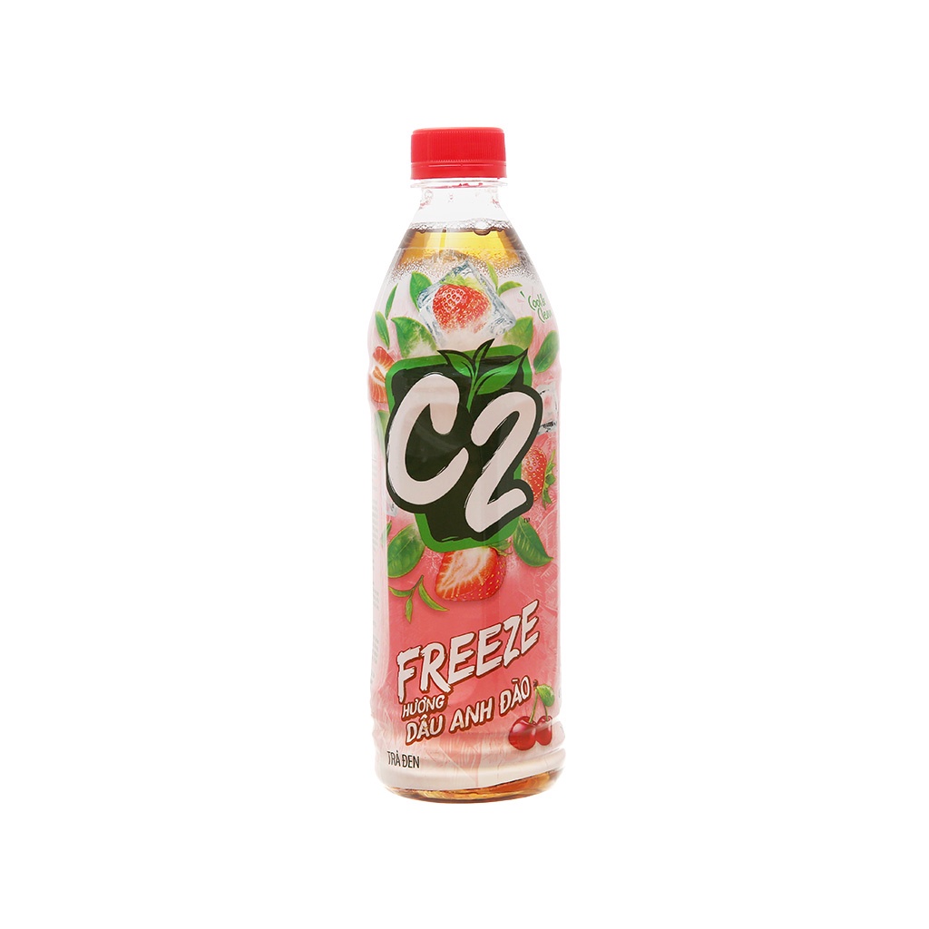 Trà xanh C2 Freeze hương dâu anh đào chai 455ml (có chai lạnh ship hỏa tốc) | Shopee Việt Nam