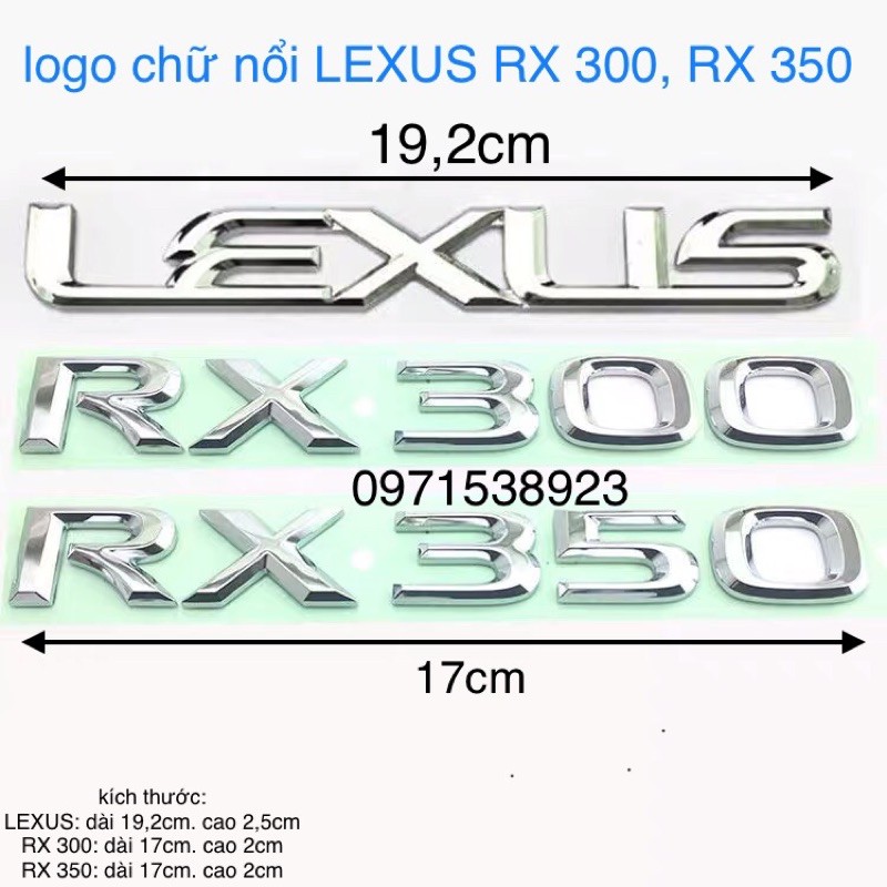 logo chữ nổi LEXUS RX300, RX350, LX570, LX470 dán thân xe | Shopee Việt Nam