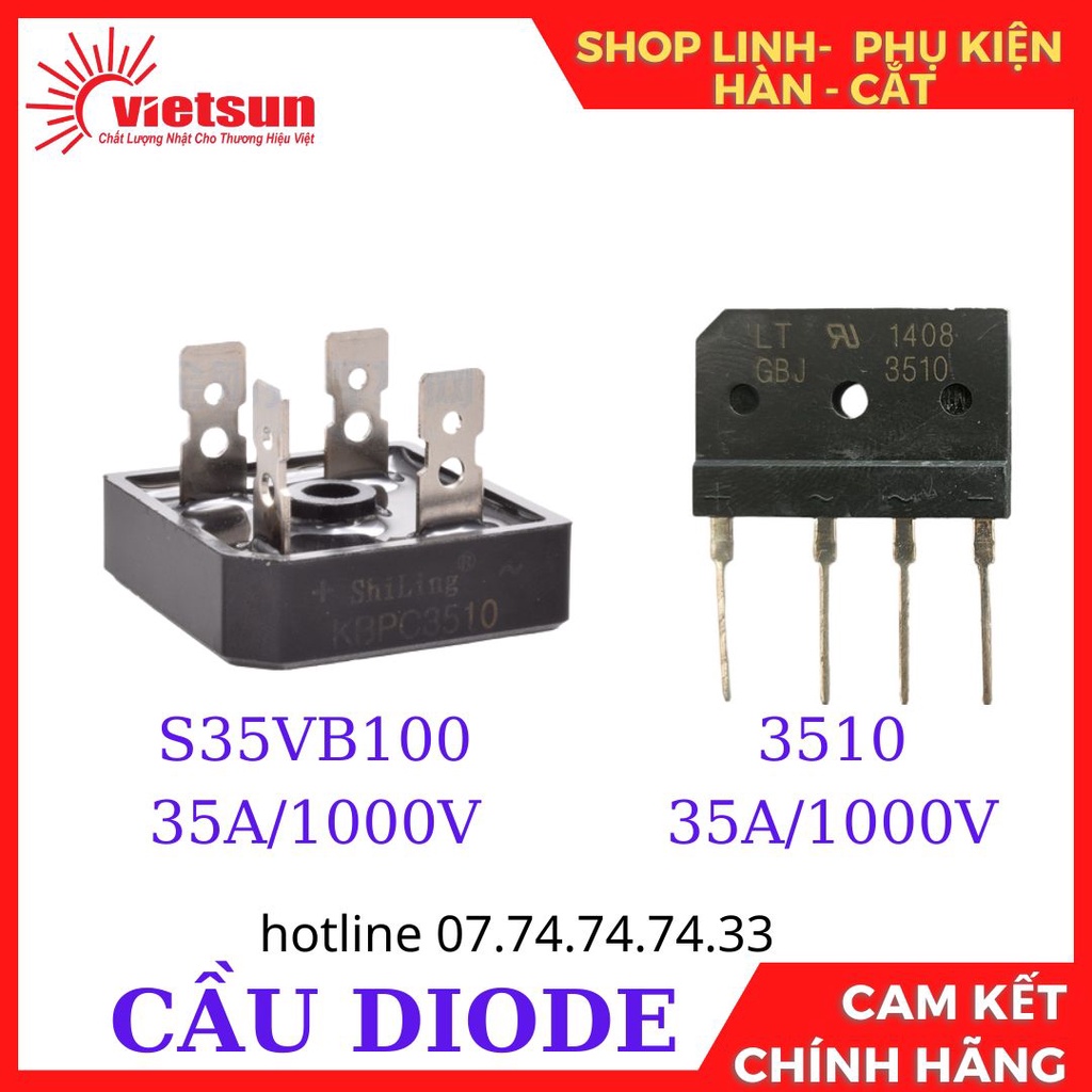 diode cầu, diode chỉnh lưu 35a, 50a, 35vb100, 50vb100 | Shopee Việt Nam