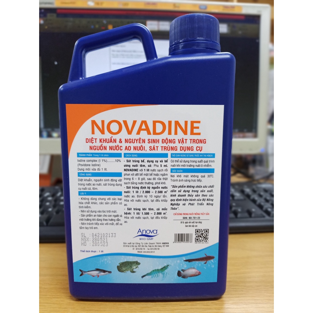 528-NOVADINE 10% (FISH) - Thuốc Sát Trùng Cho Tôm Cá Anova NovaDine ...