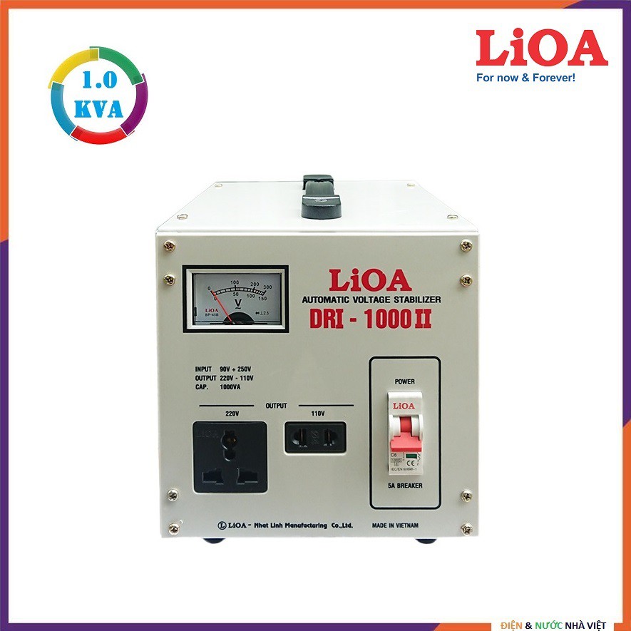 ỔN ÁP LIOA DRI-1000 II CÔNG SUẤT 1.0kVA ĐIỆN ÁP VÀO 90V - 250V ( 100% DÂY ĐỒNG NGUYÊN CHẤT ...
