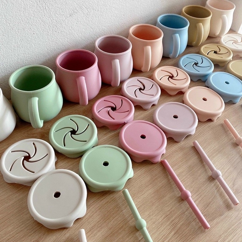 Cốc uống nước Honey silicone đa năng Bar_rot (set gồm 1 cốc+1 ống hút+1 ...