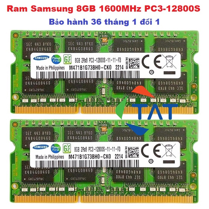 Ram Laptop Samsung 8GB 4GB DDR3 1600MHz PC3-12800S 1.5V Chính Hãng - Mới Bảo hành 36 tháng ...