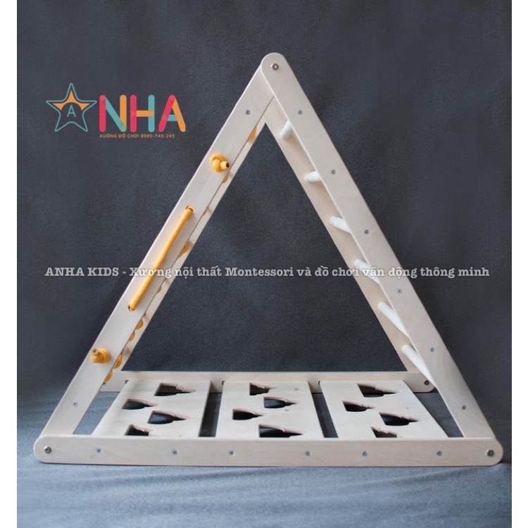 ANHA KIDS Đồ chơi vận động Montessori, thang tam giác vận động 3 mặt có ...
