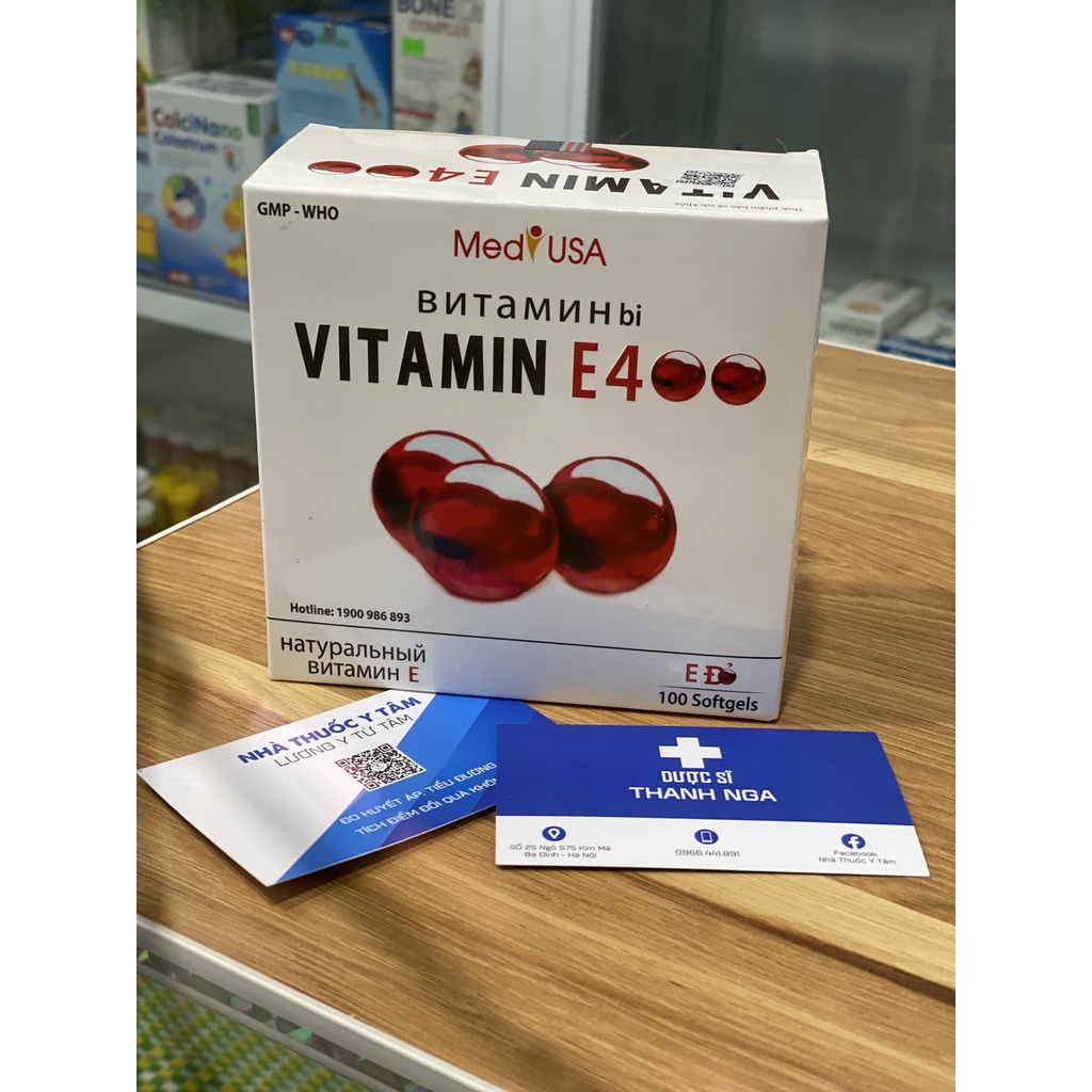 Vitamin E400 bổ sung vitamin E đỏ đẹp da chống lão hóa - Hộp 100 viên ...