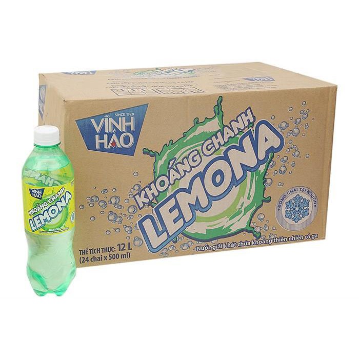 Nước khoáng chanh Lemona Vĩnh Hảo 500ml x 24 chai | Shopee Việt Nam