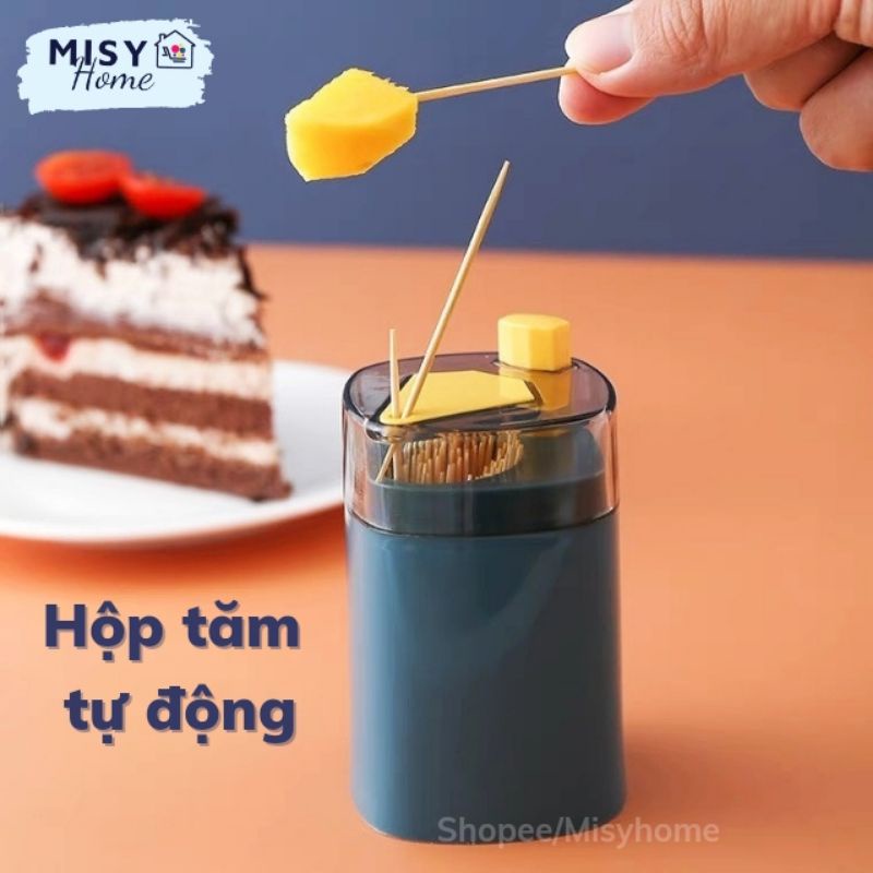 Lọ tăm hộp đựng tăm tự động bằng nhựa Misy Home nút bấm ấn | Shopee Việt Nam