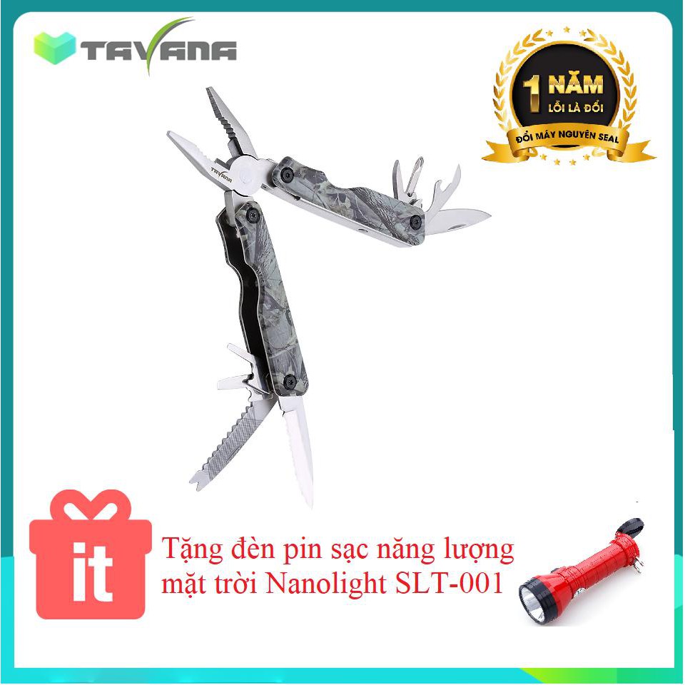 Kềm Đa Năng Tavana 15 Món DDN-002 - Xám tặng đèn pin sạc năng lượng mặt trời SLT 001 | Shopee ...