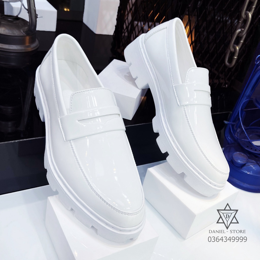 Giày da công sở nam màu trắng bóng phong cách Hàn Quốc (Vip05 T) - Puno ...