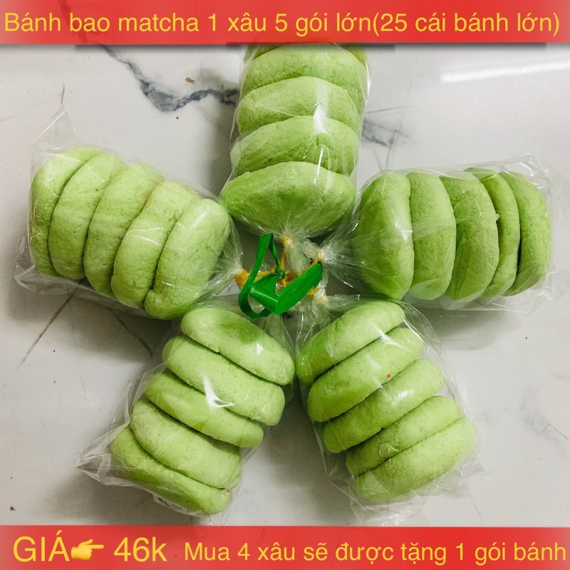 Bánh bao matcha size lớn (1 xâu gồm 5 bịch to) | Shopee Việt Nam