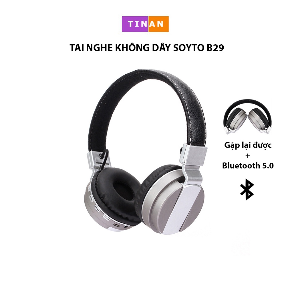 Tai Phone Không Dây Bluetooth B29, Gập Được, Hỗ Trợ Khe Cắm Thẻ Nhớ ...