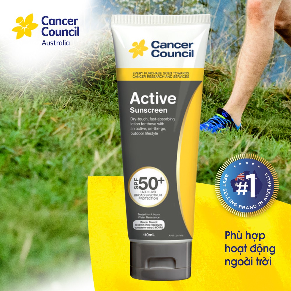 Kem chống nắng năng động Cancer Council - ACTIVE SPF 50+/PA++++ 110ml ...