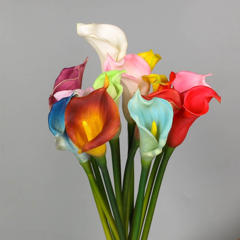 Hoa Rum giả chất liệu nhựa PU cao cấp giống thật, Rum trắng, Calla lily ...