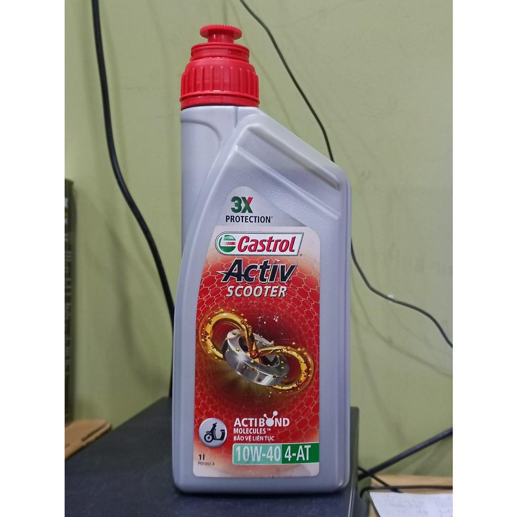 ( Giá KM ) Bình 1L Dầu nhớt xe tay ga CASTROL ACTIV SCOOTER 10W40 ...