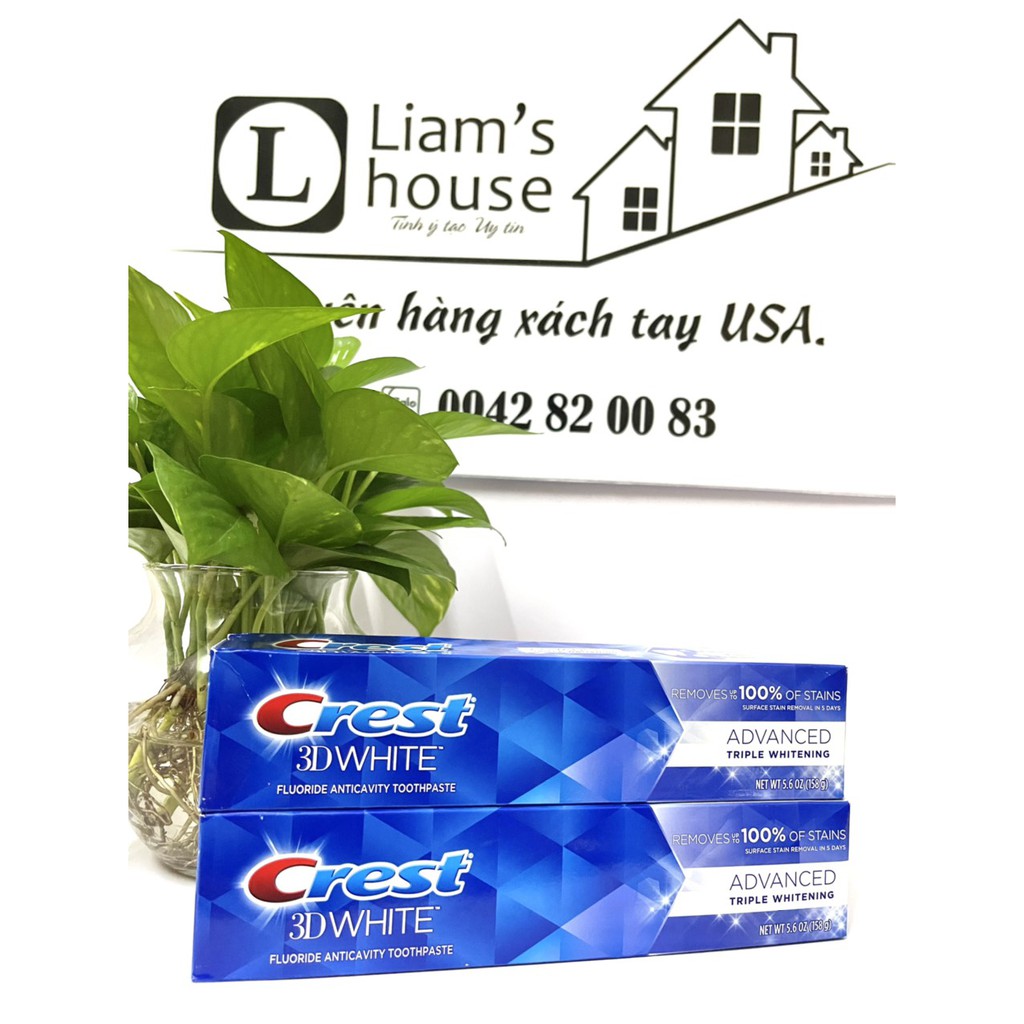 Kem đánh răng Crest 3D White Advanced Triple Whitening 158 gam | Shopee ...