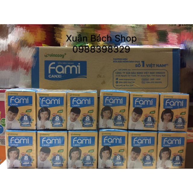 Sữa đậu nành Fami Canxi thùng 36 hộp 200ml | Shopee Việt Nam