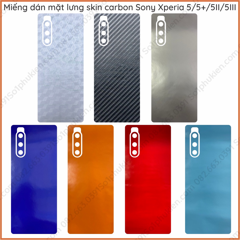 Miếng dán mặt lưng kèm cam skin carbon Sony Xperia 5 / 5+ (5 plus) / 5 ...