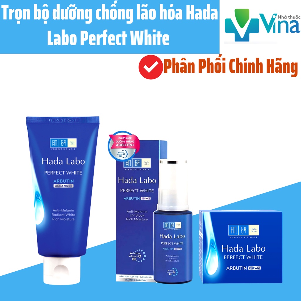 Bộ Sản Phẩm Dưỡng Trắng Da Tối Ưu Hada Labo Perfect White (Sữa Rửa Mặt ...