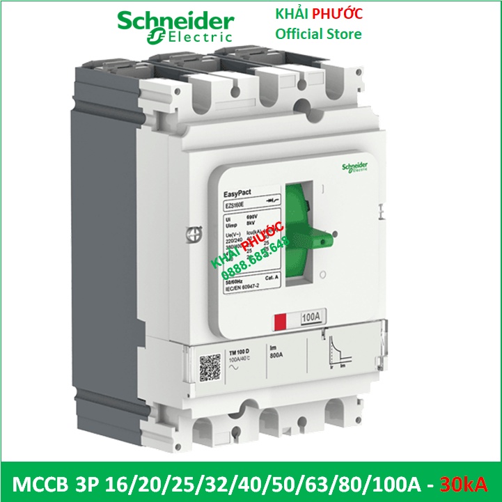 CẦU DAO TỰ ĐỘNG APTOMAT ÁT TÔ MÁT CB KHỐI MCCB 3P 16A 20A 25A 32A 40A 50A 63A 80A 100A 30KA ...