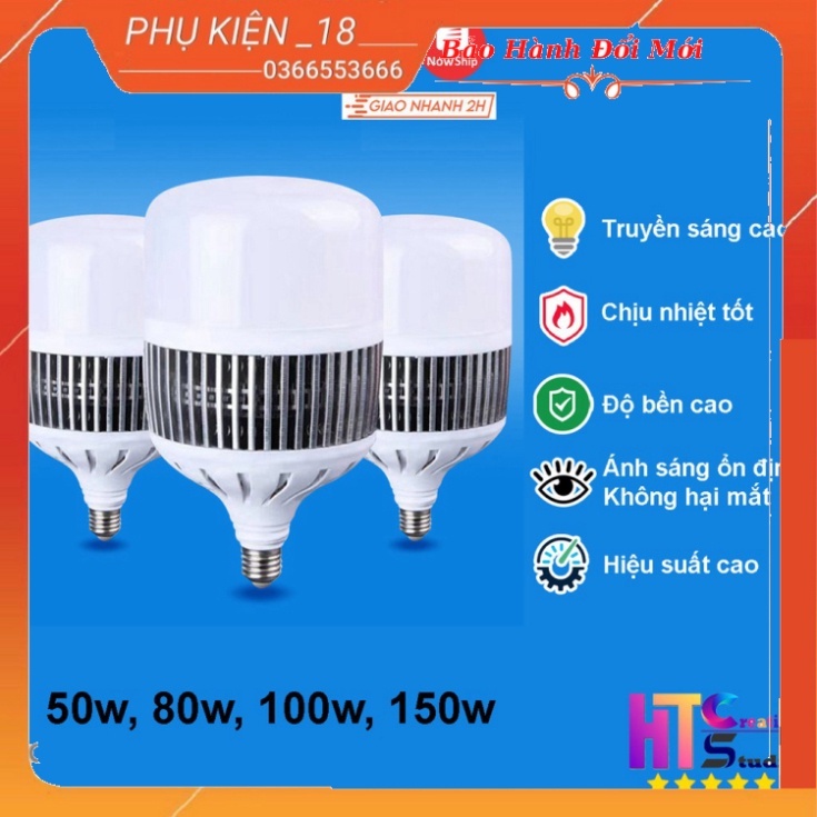 Bóng đèn Led Bulb 50w, 80w, 100w, 150w đủ công suất, đui E27, tản nhiệt nhôm, ánh sáng trắng ...