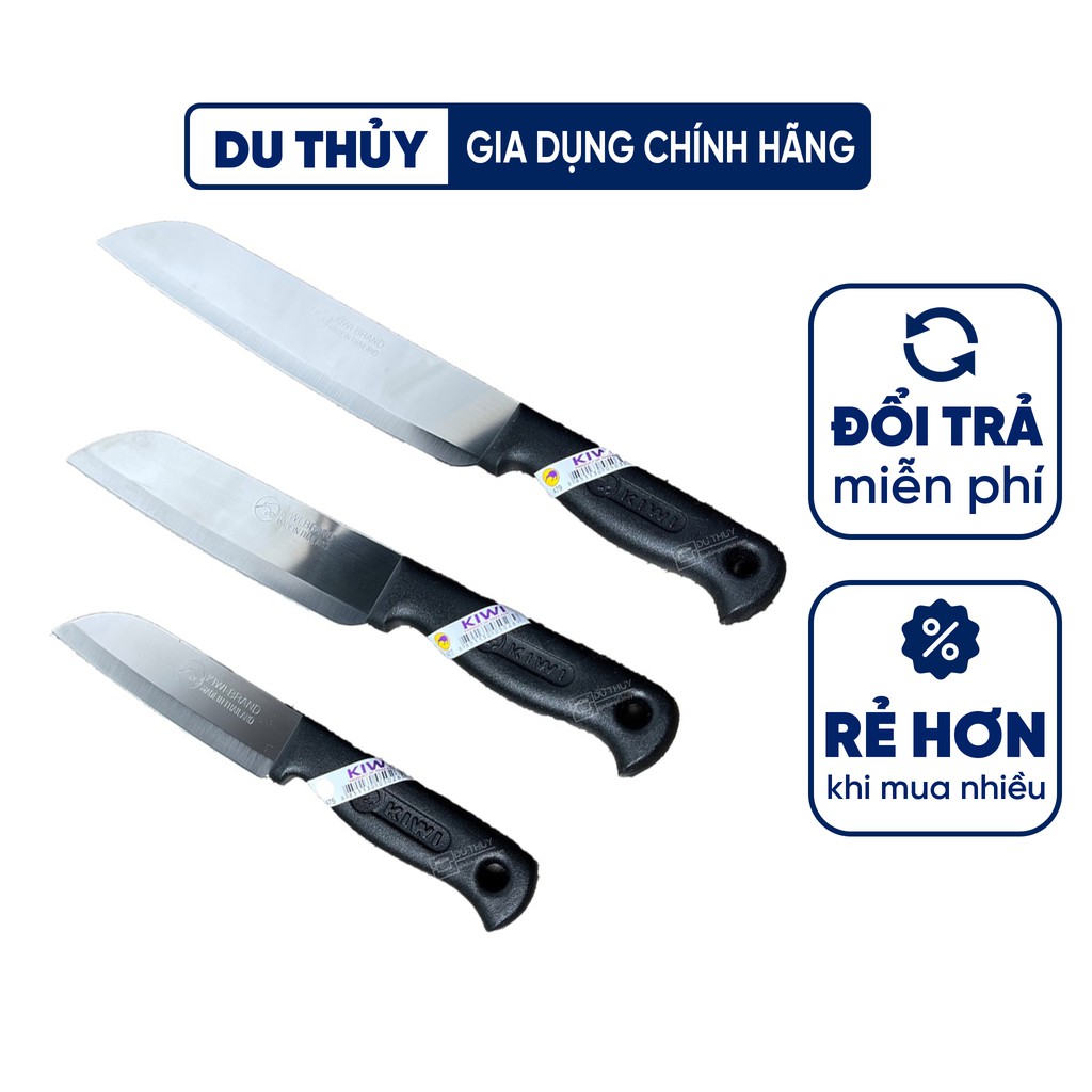 Dao Thái Lan KIWI cán nhựa đen cắt trái cây, thái thịt, lưỡi inox tem ...