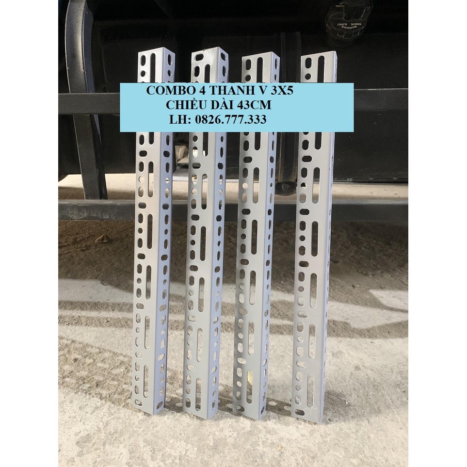 Bộ 4 thanh V lỗ dài 20cm, 30cm, 43cm Trắng hoặc Xám dùng v3x3 hoặc 3x5 lắp ghép thông minh ...
