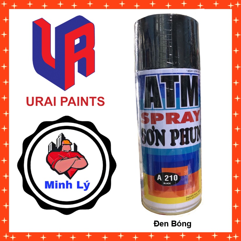 [Hỏa Tốc HCM] Sơn Phun Đen Bóng A210 Sơn Xịt ATM Spray Cao Cấp (400ml ...