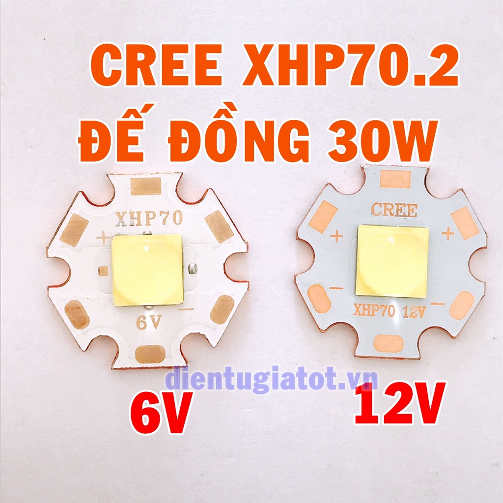 Led Cree XHP70 -2 điện áp 6/12V 30W đế đồng | Shopee Việt Nam