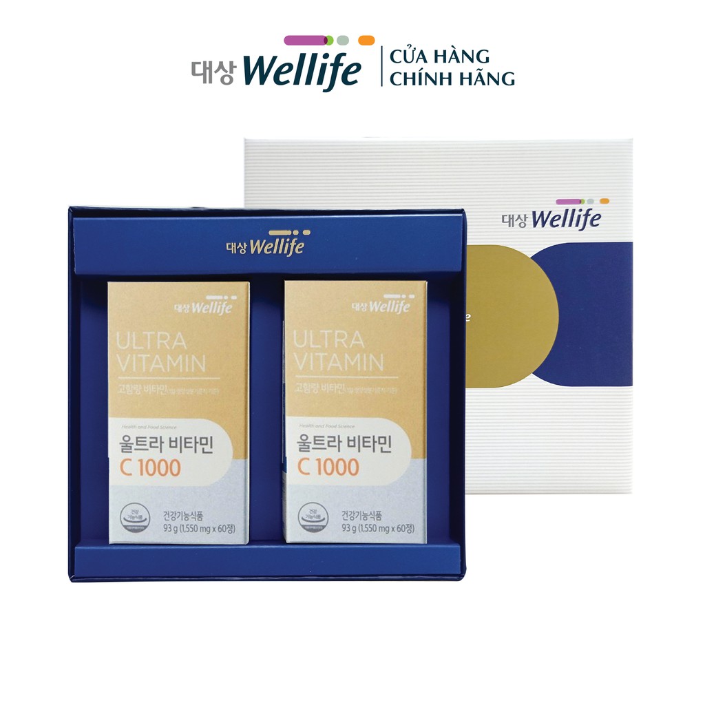 Ultra Vitamin C 1000 Daesang Wellife set 2 hộp x 60 viên | Shopee Việt Nam