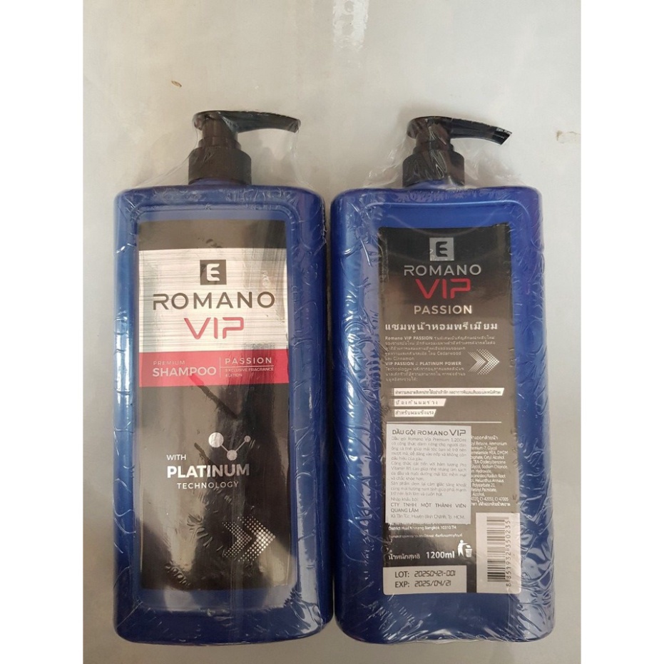 [Mẫu Mới] Dầu Gội Đầu Nam ROMANO Vip 1200ML thời thượng , Hương Nước ...